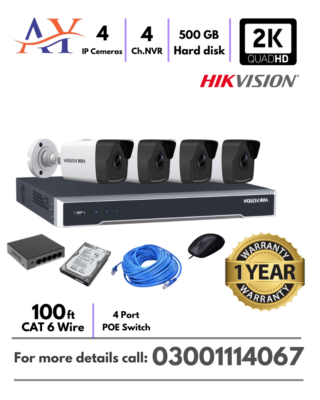 4 IP Cameras 4 Megapixel CCTV Camera Package HIKVISION - AY Tech Solutions
