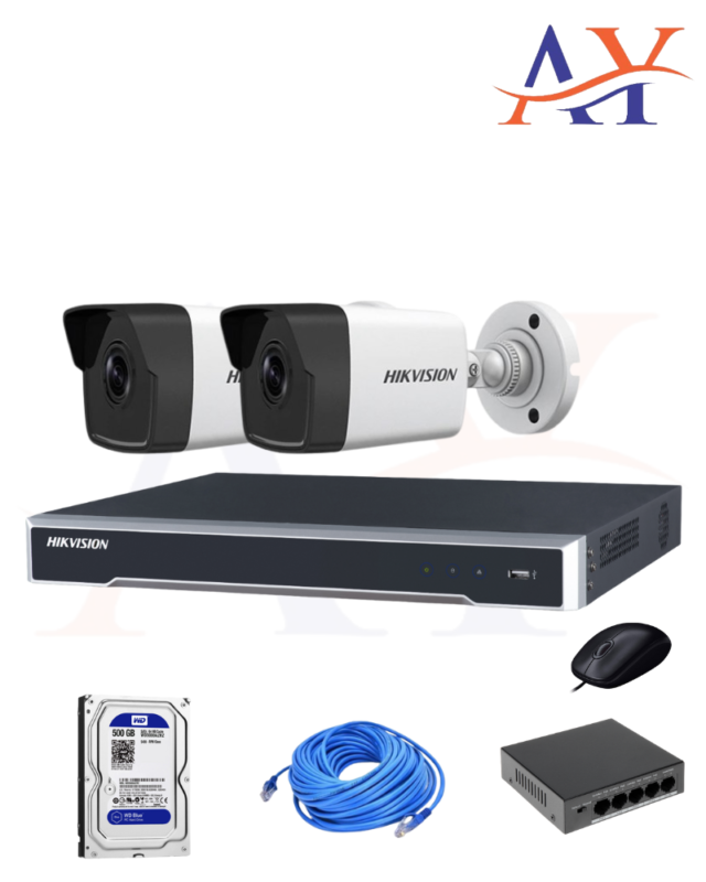 2 IP Cameras 4 Megapixel CCTV Camera Package HIKVISION - AY Tech Solutions